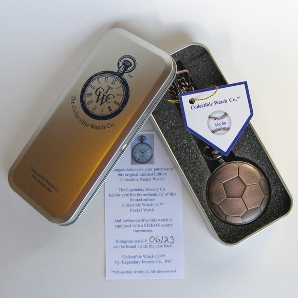 Collectible Watch CO | Accessories | Soccer Pocket Watch 3 Hands Seiko ...